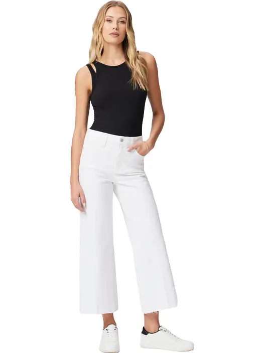 Paige Anessa Wide Leg Jean - White