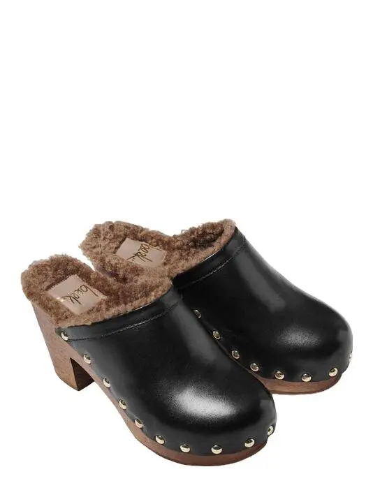 Beek Woodpecker Shearling Clogs - Black