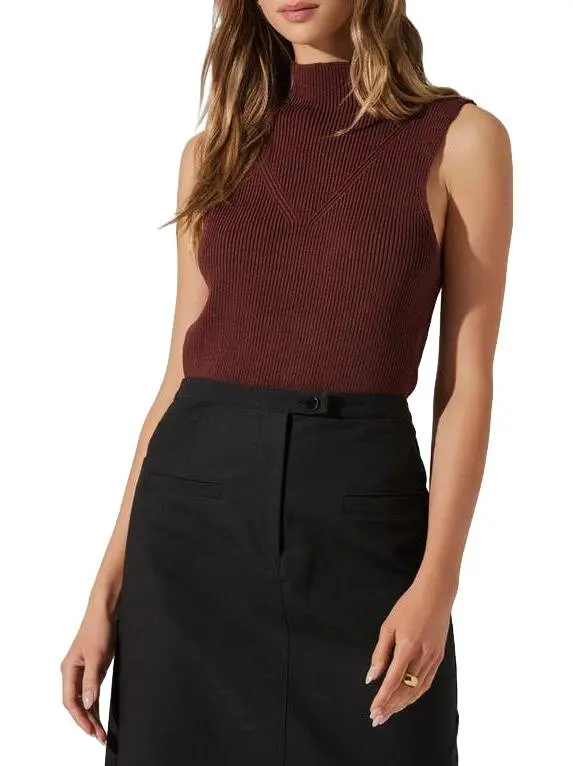 Astr The Label Zea Sleeveless Ribbed Sweater - Mulberry