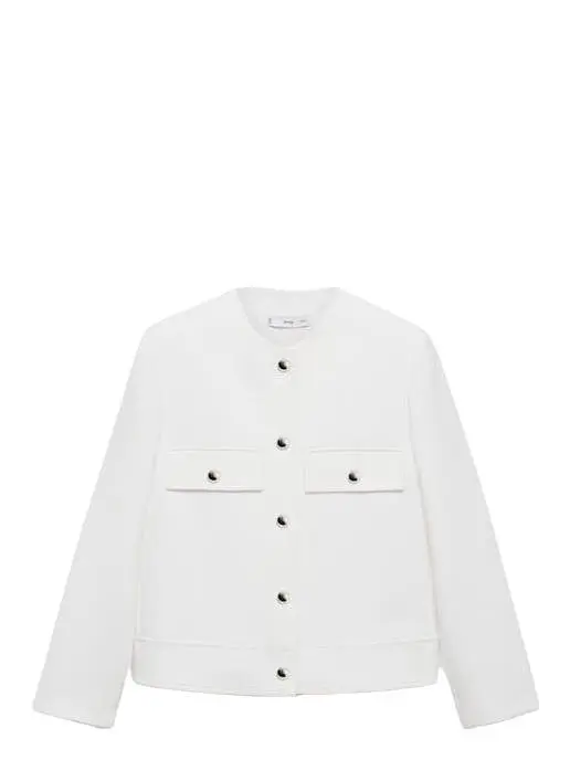 Mango Pocket Blazer - White