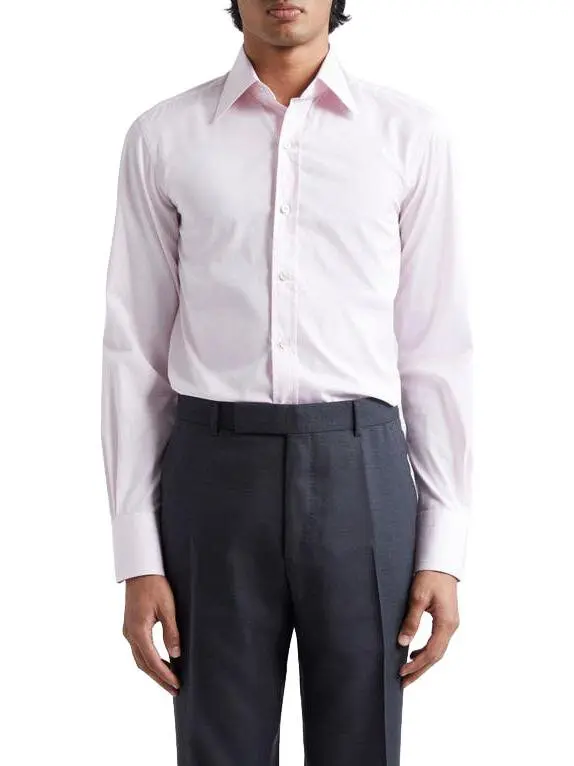 TOM FORD Classic Fit Solid Stretch Poplin Button-up Shirt - Dp225 Pink