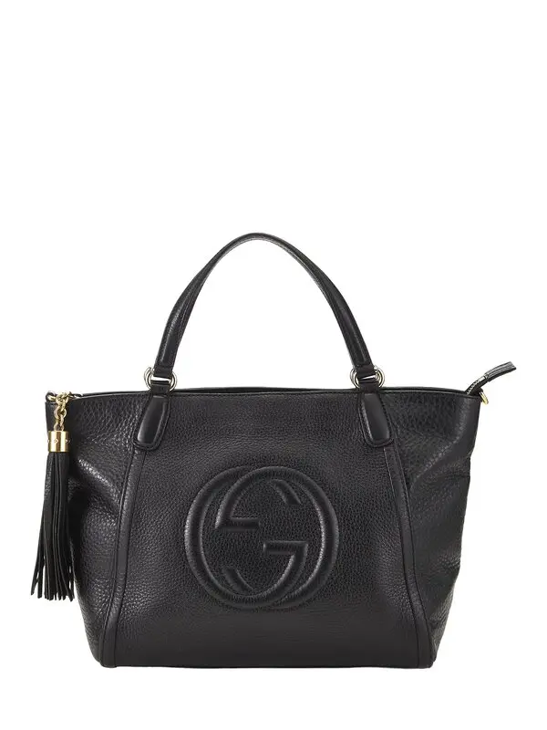 Gucci Leather Soho Top Handle Bag - Black