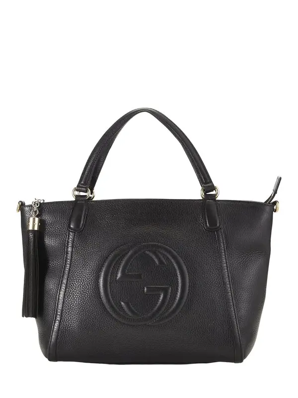 Gucci Leather Soho Top Handle Bag - Black