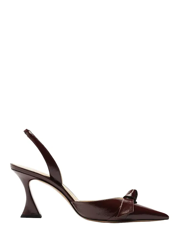 ALEXANDRE BIRMAN Clarita Bell Leather Slingback Pumps - Burgandy