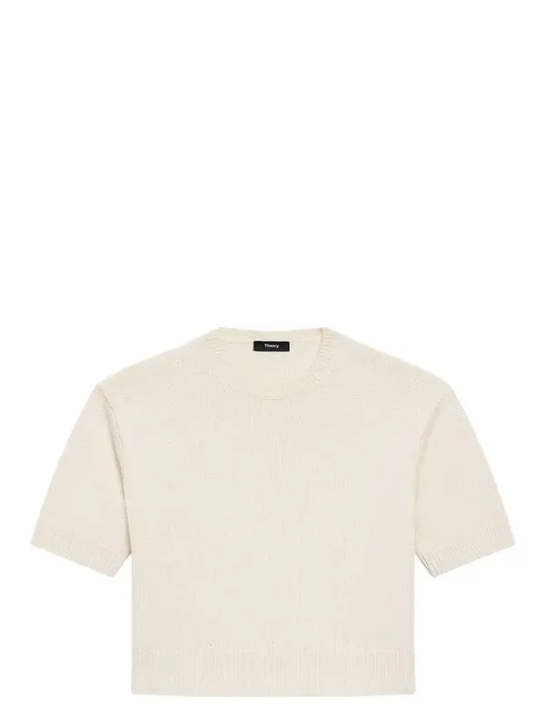 Theory Cashmere Cropped T-shirt - White