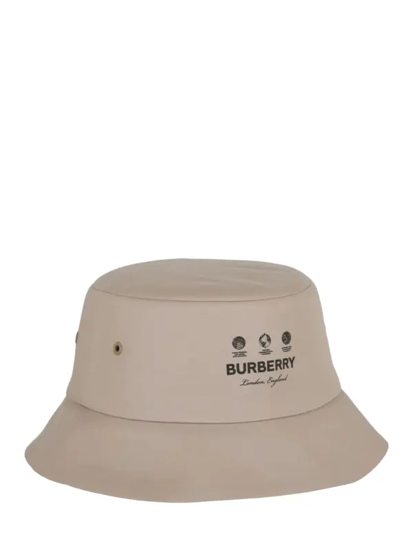 Burberry Cotton Logo Bucket Hat - Light Beige