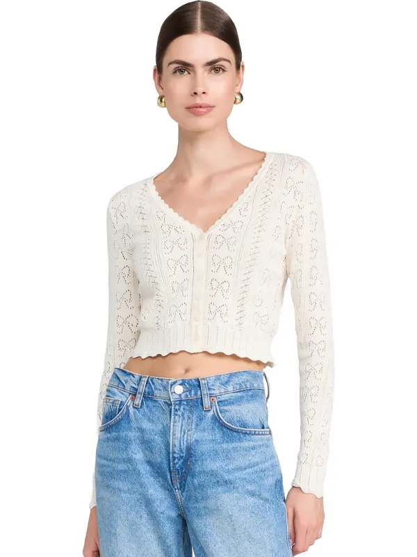 LoveShackFancy Petra Cardigan - Ivory