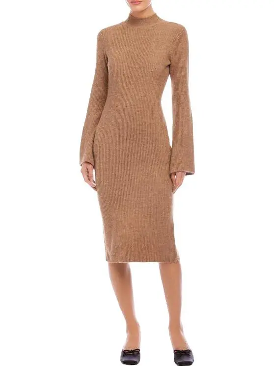 Fifteen Twenty Mock Neck Ribbed Sweater Dress - Ear