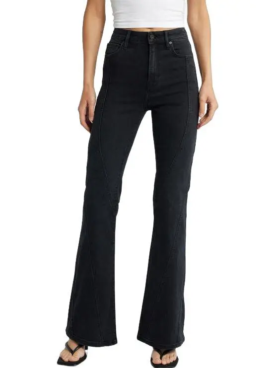 HIDDEN JEANS Seamed High-waist Flare Jeans - Charcoal