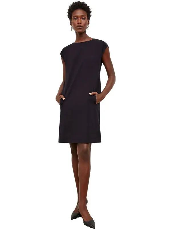 M.M.LAFLEUR Maaza Origamitech Travel Shift Dress - Black