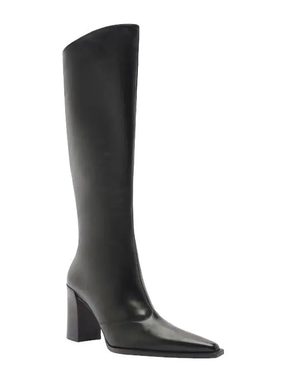 Schutz Raffaela Up Block Knee High Boots - Black
