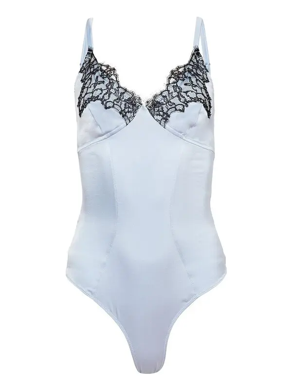 Fleur Du Mal Iris Lace Bodysuit - Ice Queen