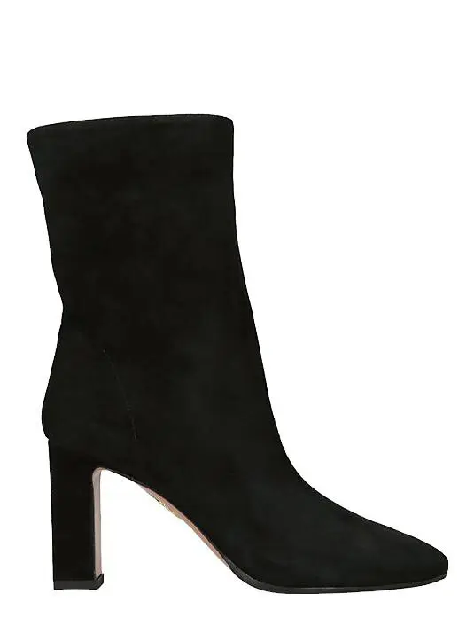 AQUAZZURA Manzoni Suede Ankle Boots - Black