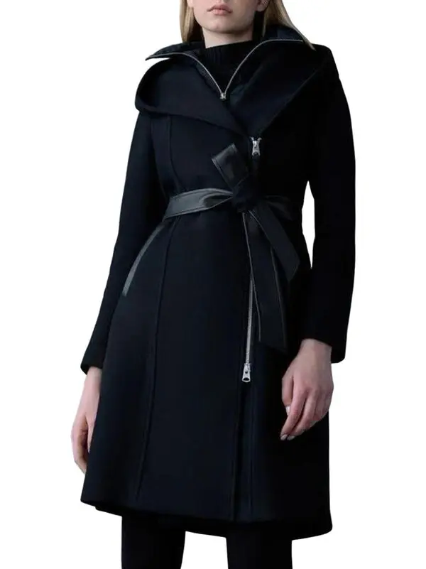 Mackage Shia 2-in-1 Wool Coat With Removable Bib - Black