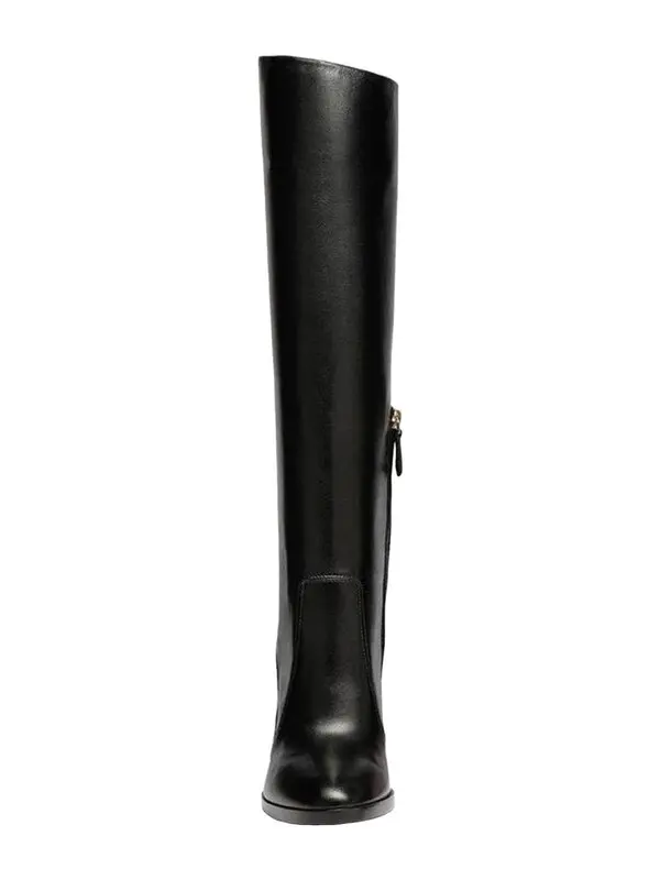 Santoni Andy Leather Knee Boots - Black