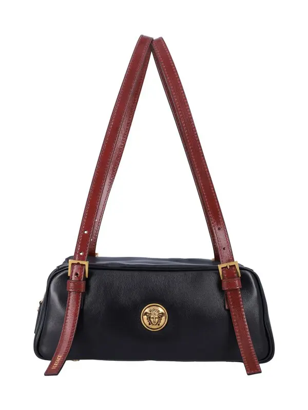 Versace Emblème Bowling Bag - Black + Rosewood Gold