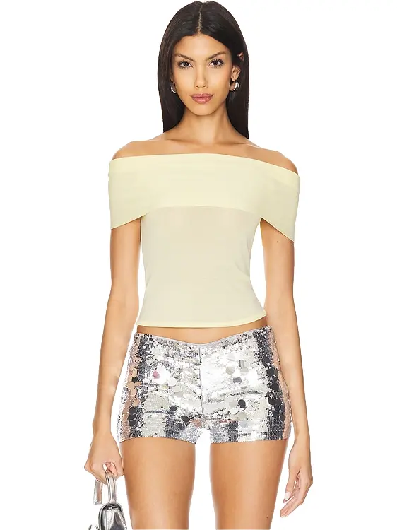 LOVERS AND FRIENDS Anita Off-the-shoulder Top - Pastel Yellow