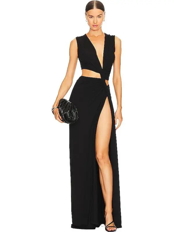 SID NEIGUM Triple Loop Knit Dress - Black