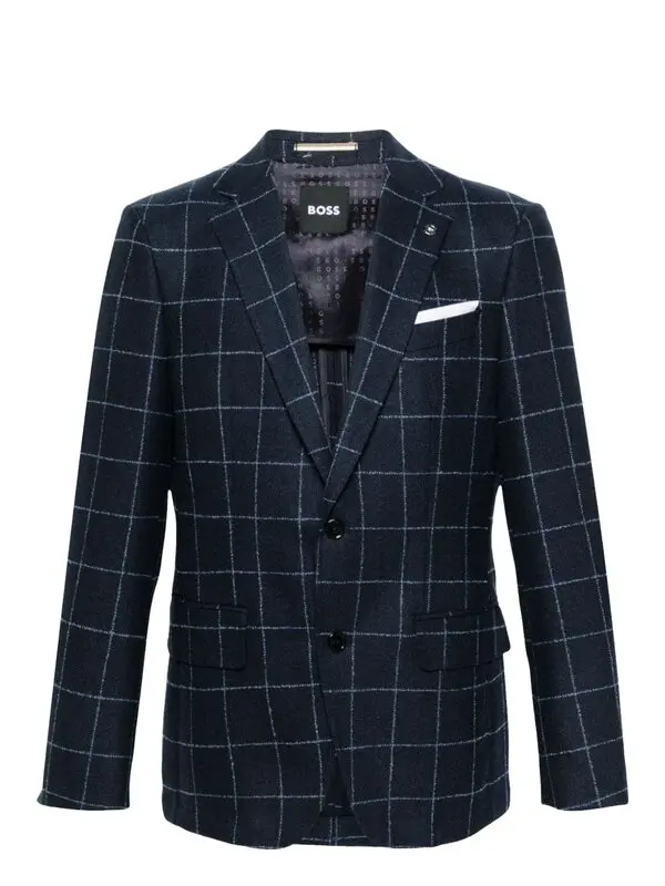 BOSS Windowpane Blazer - Blue