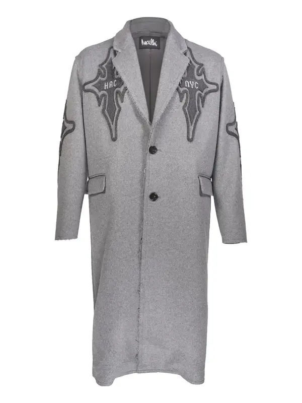 HACULLA. Wool Graphic Print Coat - Grey