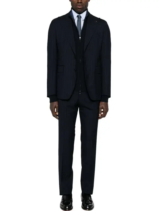 Tagliatore Pinstripe-pattern Suit - Blue