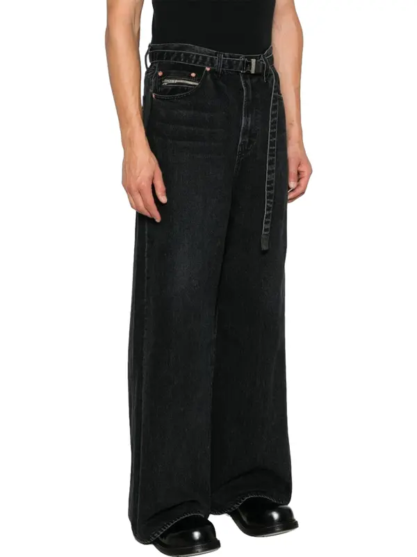 Sacai Wide-leg Jeans - Black