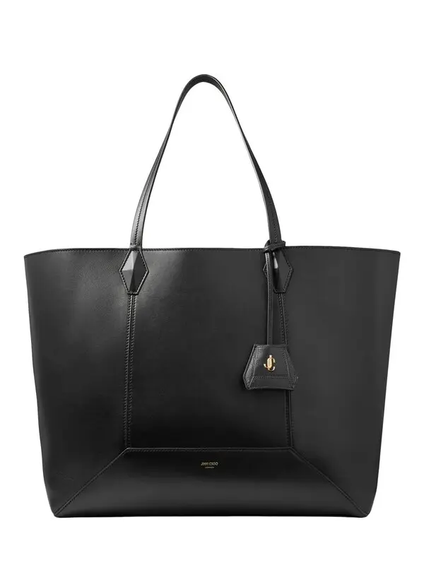 JIMMY CHOO Diamond Large Leather Tote Bag - Black