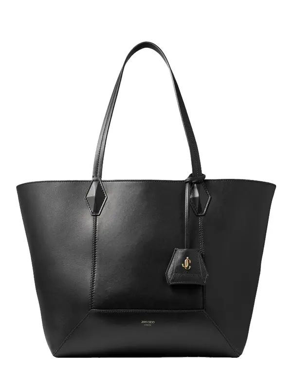 JIMMY CHOO Diamond Medium Leather Tote Bag - Black