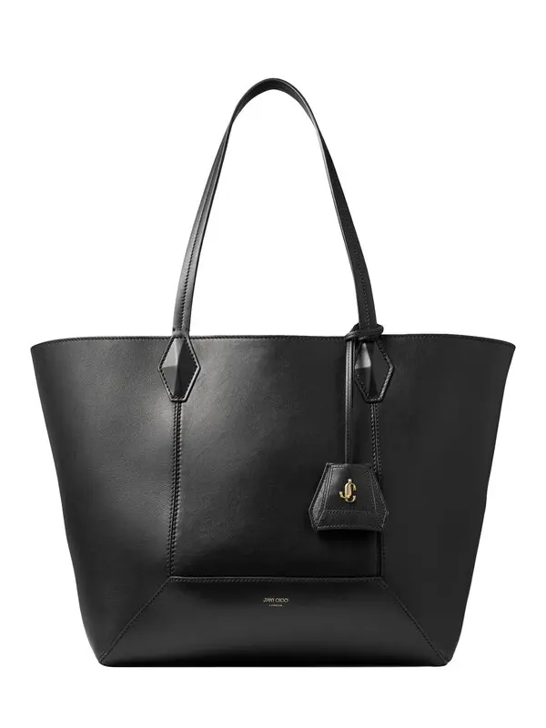 JIMMY CHOO Diamond Medium Leather Tote Bag - Black