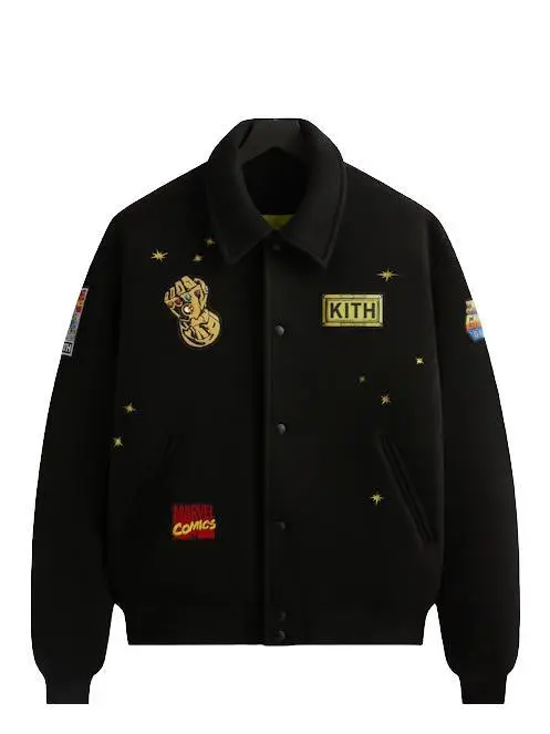 Kith X Marvel Universe Varsity Jacket - Black/yellow