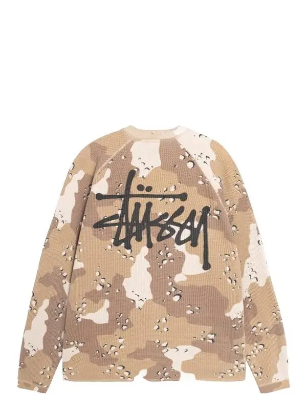 StÜssy Raglan Thermal Long Sleeve Crew - Desert Camo