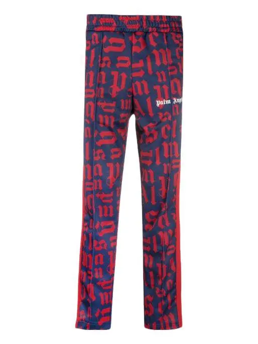 Palm Angels Monogram Straight Fit Track Pants - Blue/red