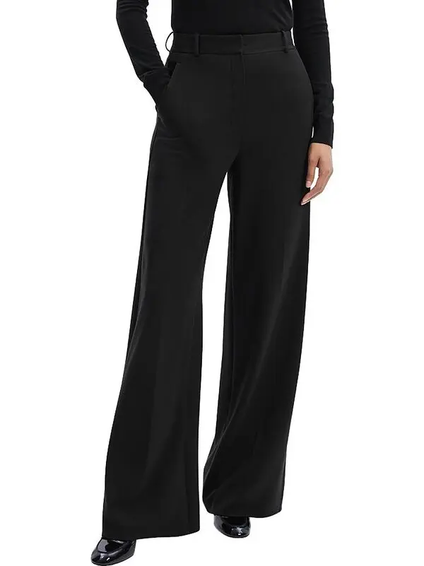 Theory Straight Leg Knit Trouser - Black