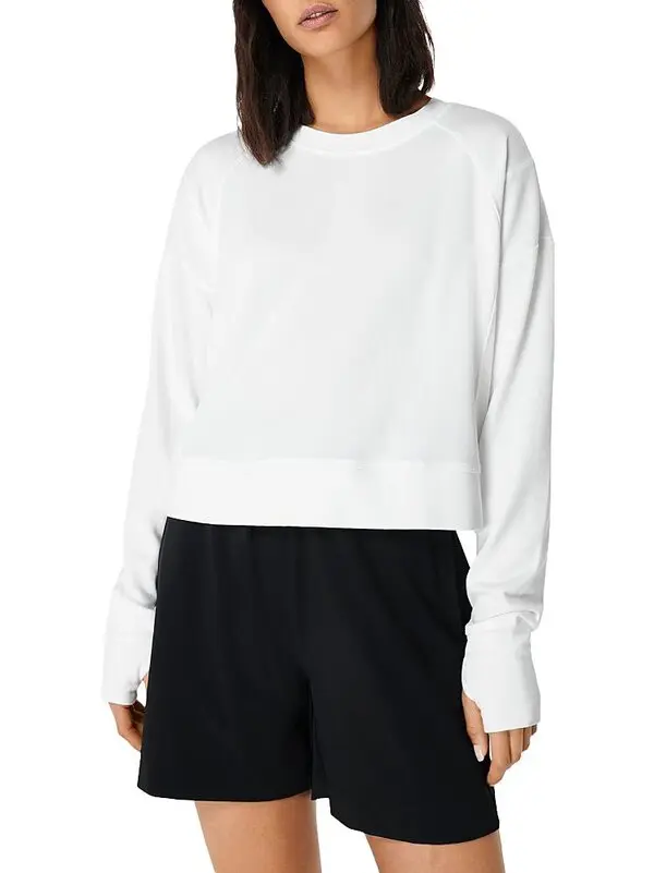 Sweaty Betty After Class Cropped Sweatshirt - Lily White