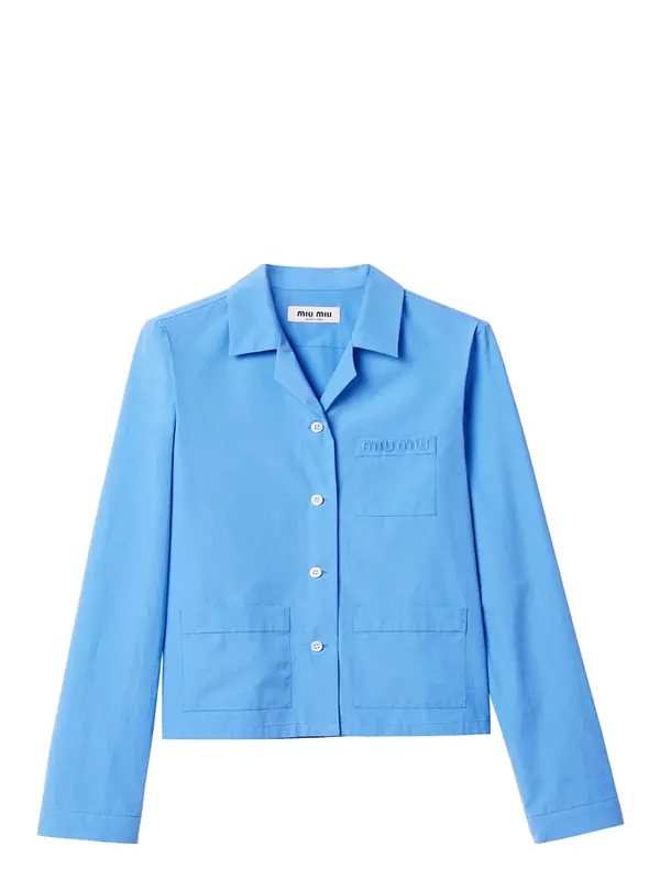Miu Miu Button-down Poplin Shirt - Azzurro