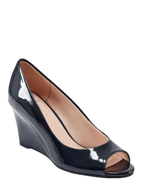 Bandolino Tuff Love Peep Toe Wedge Pump - Navy