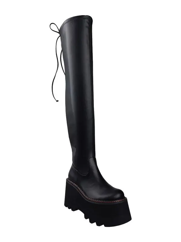 ZIGI Blakely Over-the-knee Platform Boots - Black Faux O