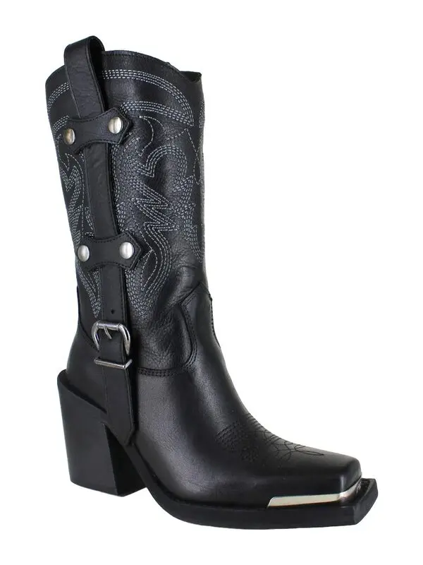 ZIGI Amaranta Cowboy Boots - Black Leather
