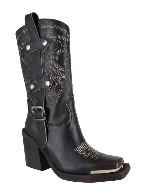 ZIGI Amaranta Cowboy Boots - Brown Leather