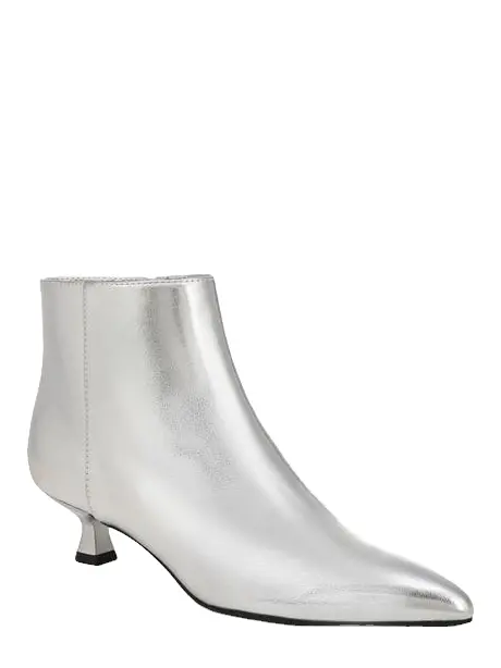 LIFESTRIDE Maya Pointed Toe Kitten Heel Bootie - Silver