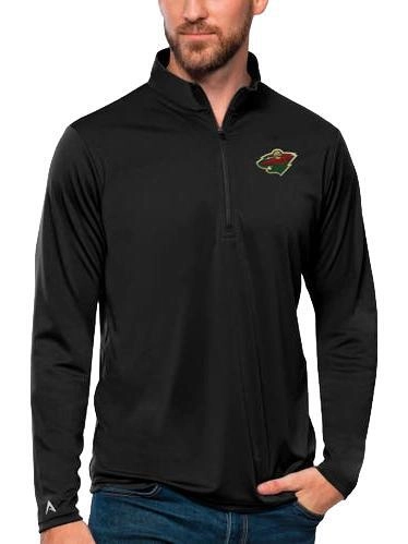 ANTIGUA Minnesota Wild Quarter-zip Pullover Top - Black