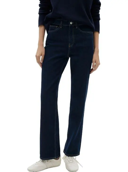 Mango Mid-rise Straight Leg Jeans - Open Blue