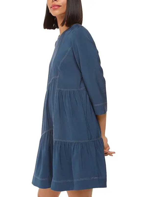 Whistles Phoebe Seam Trapeze Dress - Blue