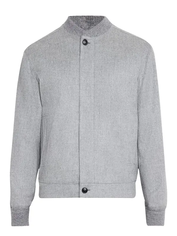 Zegna Cashmere Blouson Jacket - Silv Sld