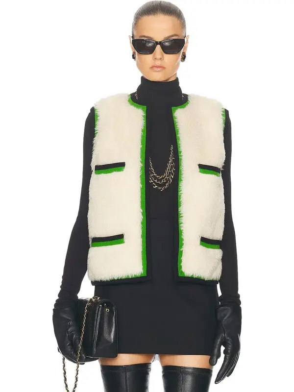 Chanel 1994 Alpaca Fur Cc Vest - Ivory