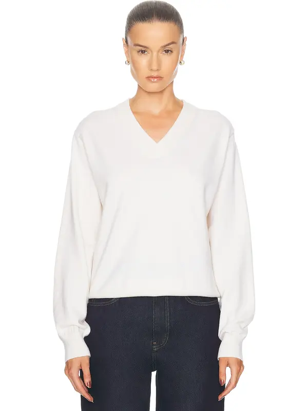 RÓHE V-neck Pullover - Off White