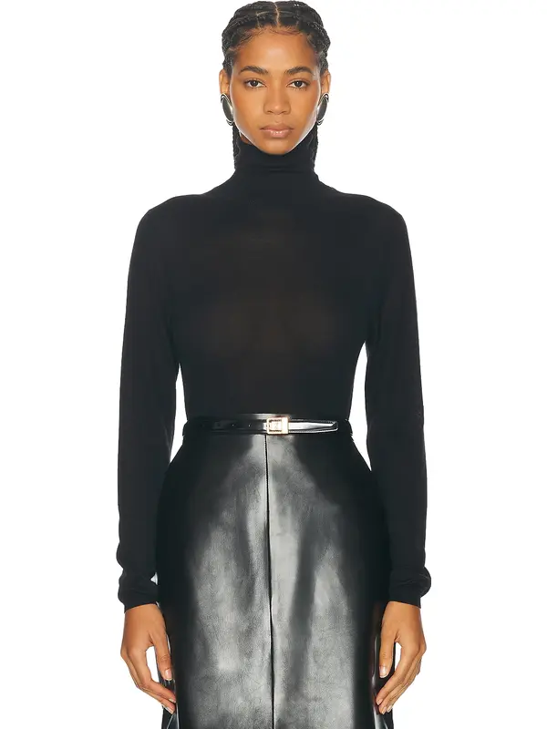 Saint Laurent Turtleneck Top - Noir
