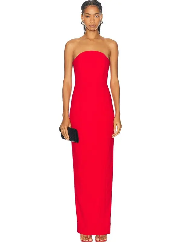 SANS FAFF Half Moon Evening Dress - Red