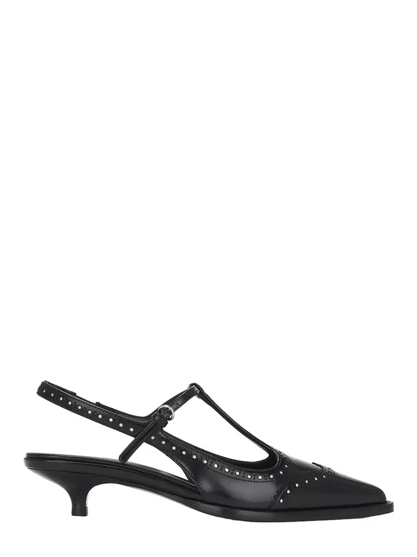 Miu Miu Slingback Kitten Heel - Nero & Ivory