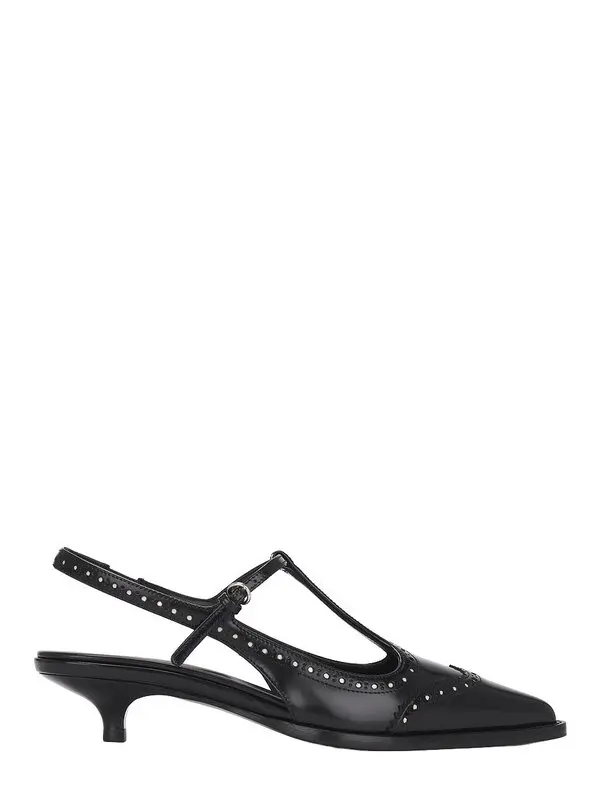 Miu Miu Slingback Kitten Heel - Nero & Ivory